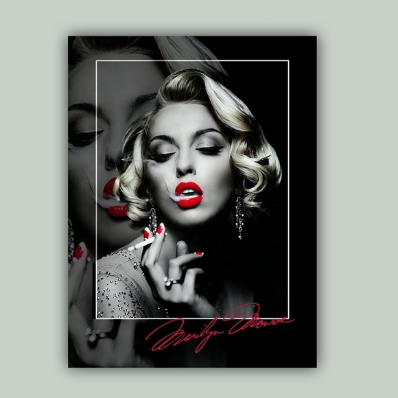 Marilyn Monroe | Art | Marilyn Monroe Red Lips Art Smoking Cigarette ...